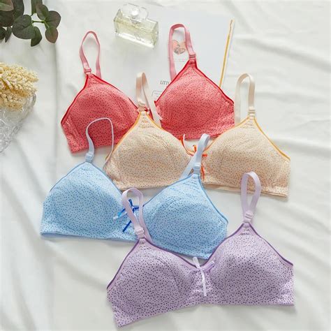 Girls Puberty Development Bra Solid Color Cotton Lightweight Snug