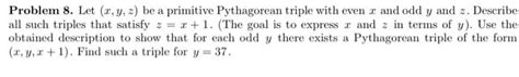 Solved Problem Let X Y Z Be A Primitive Pythagorean Chegg