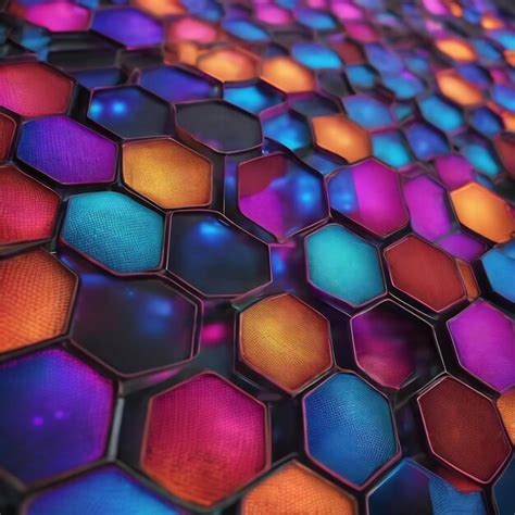 Premium Ai Image Futuristic Perspective Grid Of Hexagons Futuristic Honeycomb Concept Digital