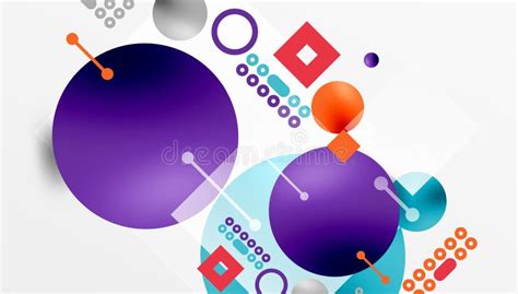 Minimalistic Abstract Vector Design Layered Geometric Shapes Circles Squares And Triangles