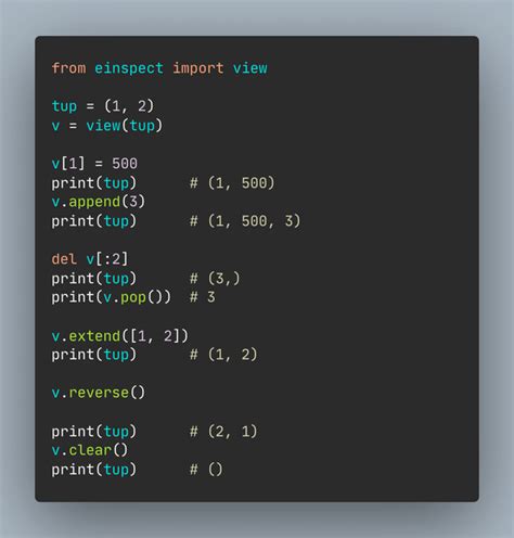 Mutable Tuple Views Einspect Rpython