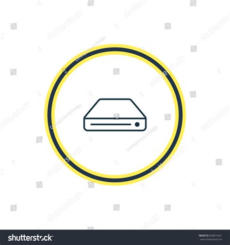 Vector Illustration Hard Drive Outline Beautiful Stock Vector Royalty Free 665814421