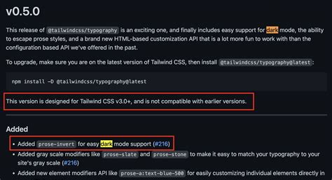 dark prose invert not included in tailwind standalone version · issue 233 · tailwindlabs