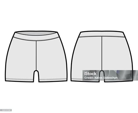 낮은 허리 상승 마이크로 길이와 자전거 반바지 기술 패션 일러스트 플랫 스포츠 팬츠 캐주얼 니트 팬츠 0명에 대한 스톡 벡터 아트 및 기타 이미지 Istock