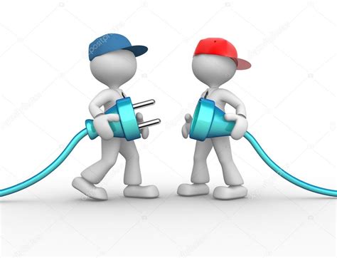 People Connecting Cable Stock Photo By Orlaimagen 62060665