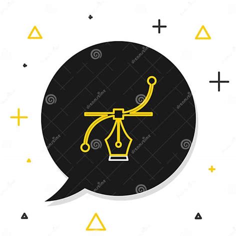 Line Bezier Curve Icon Isolated On White Background Pen Tool Icon Colorful Outline Concept