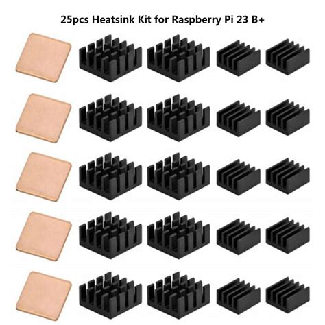 25pcs For Raspberry Pi 4 Heat Sink For Raspberry Pi 4b Aluminum Heatsink Radiator Cooling Kit