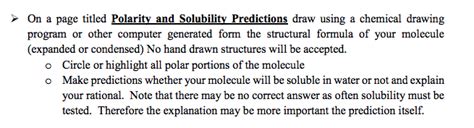 Solved On A Page Titled Polarity And Solubility Predictions