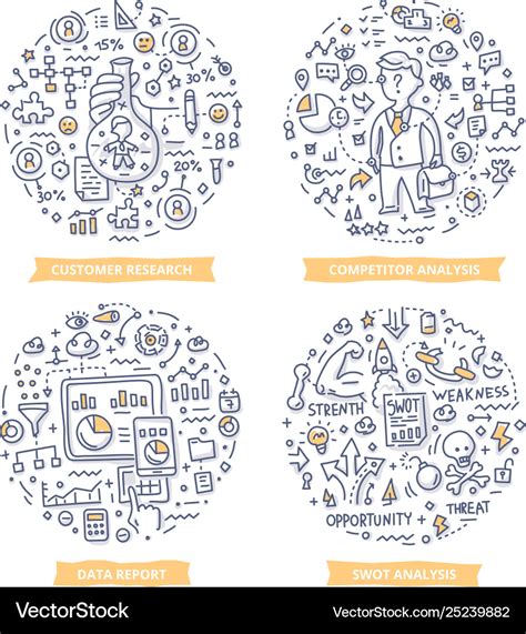 Research Analysis Doodle Royalty Free Vector Image