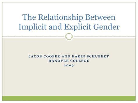 PPT The Relationship Between Implicit And Explicit Gender PowerPoint Presentation ID 1453241