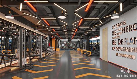 工业风健身房3d模型下载【id1148913818】知末3d模型网