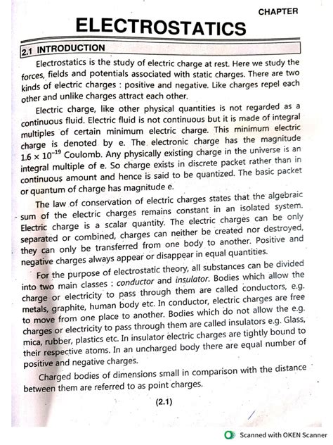 Electrostatics Notes Pdf