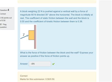 Block Pushed Up Against Wall Determine The Force Of Friction