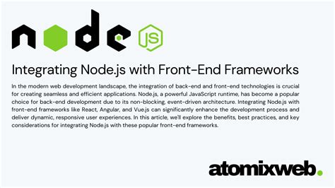 Integrating Nodejs With Front End Frameworks