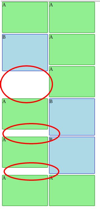 Html How To Fill Vertical Spaces Between Tiles In A Grid System Using Css Stack Overflow