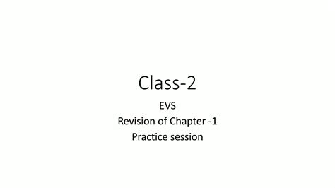 Evs Class 2 Revision Of Chapter 1 Youtube