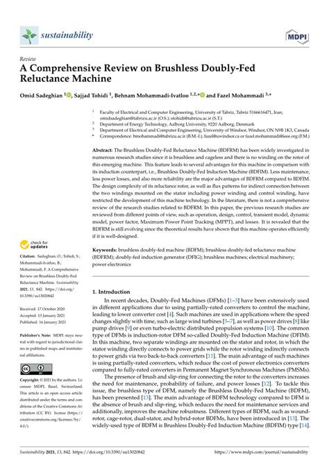 Pdf A Comprehensive Review On Brushless Doubly Fed Reluctance Machine