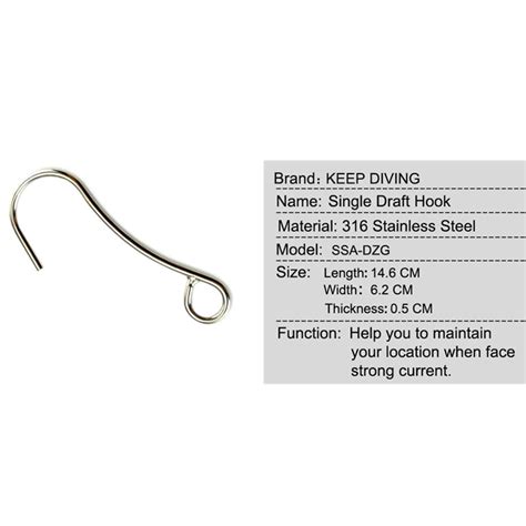 1 Piece 316 Stainless Steel Reef Single Hooks Scub Grandado