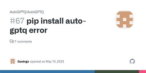 Pip Install Auto Gptq Error Issue Autogptq Autogptq Github