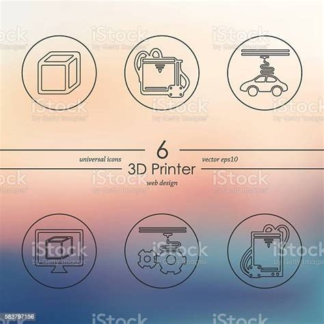 세트마다 3 D 프린터 아이콘 0명에 대한 스톡 벡터 아트 및 기타 이미지 0명 3차원 형태 기계류 Istock