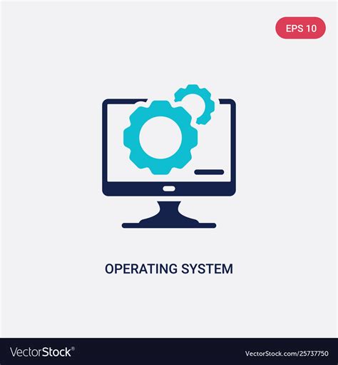 Two Color Operating System Icon From Electronic Vector Image