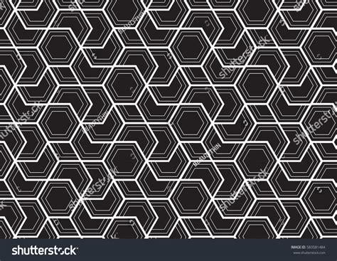 Hexagon Vector Pattern Repeating Linear Hexagon Stock Vector Royalty