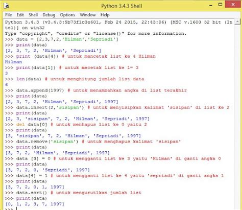 List Dalam Bahasa Pemograman Python