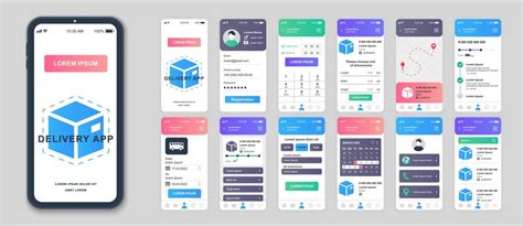 Premium Vector Delivery Mobile App Interface Screens Template Set Online Account Logistic