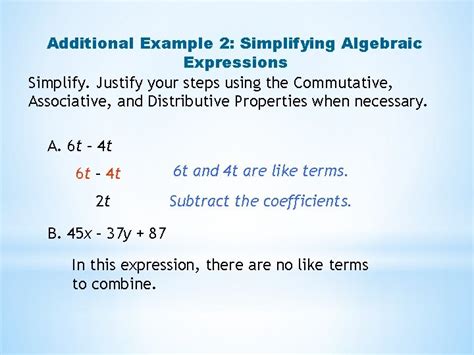 Simplifying Algebraic Expressions Vocabulary Term A