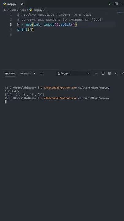 python reading multiple numbers in a line and converting them to