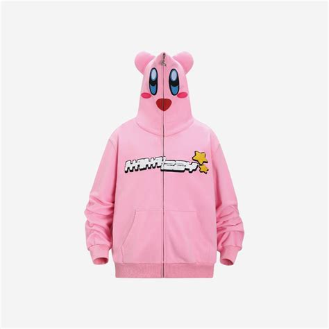 카카지 풀 집 후드 별의 커비 핑크 Kakazzy Kream