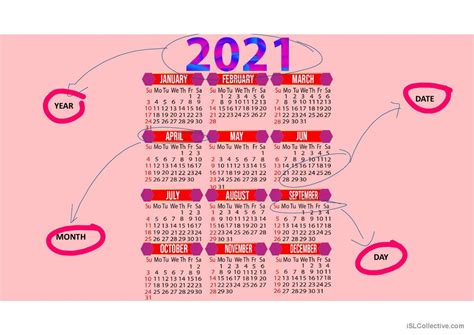 Day Month Year Date Calendar Pr English Esl Powerpoints