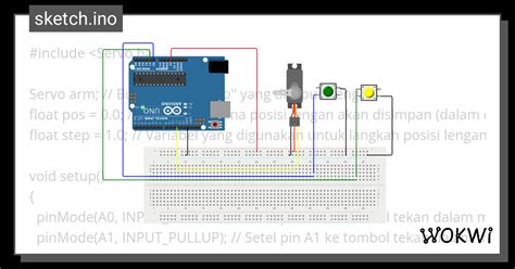 Motor Servo Push Button Wokwi Esp32 Stm32 Arduino Simulator