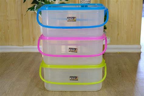 กล่องอเนกประสงค์ มีฝาปิดเเละหูหิ้ว กล่องพลาสติก กล่องหูหิ้ว กล่องเก็บของ กล่องใส มี3ขนาด พร้อม