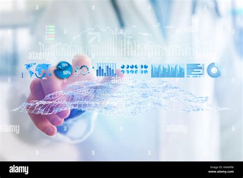 View Of A Trading Forex Data Interface On A Futuristic Hologram