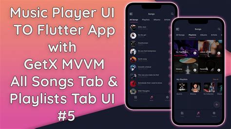 5 Music Player App With Getx State Management All Songs Tab And Playlists Tab Ui Flutter