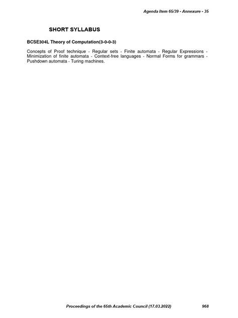 Theory Of Computation Bcse304l Pdf Theory Of Computation Regular