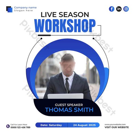 Live Workshop Social Media Post Design Template Ai Free Download