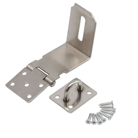 Fule 90 Degrees Latch Lock Hasp And Staple For Padlock Gate Door Shed Stainless Steel