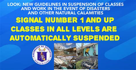 New Guidelines In Suspension Of Classes And Work In The Event Of Disasters And Other Natural