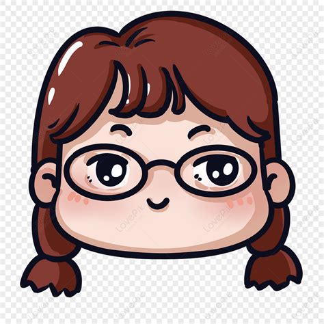 화려한 만화 일러스트 더블 롤빵 안경 웃는 얼굴 클립 아트 아바타 행복스마일리색깔 Png 일러스트 무료 다운로드 Lovepik