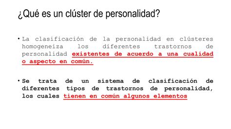 Clúster De Personalidad Según La Psiquiatría Pptx