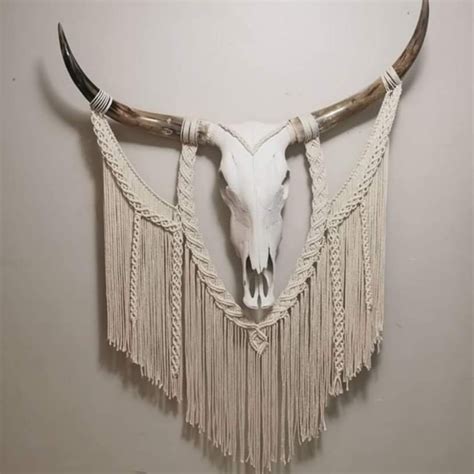 Longhorn Cow Macramé Art Rmacrame