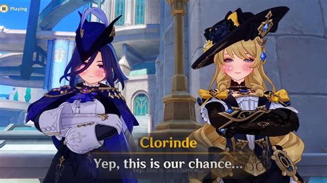 Clorinde And Navia Wants To Seduce Aether Genshin Out Of Context YouTube