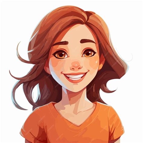 Smiling Young Girl Vector Illustration Premium Ai Generated Vector