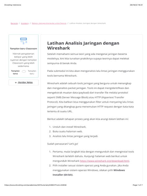 Latihan Analisis Dengan Wireless Dicoding Indonesia Pdf Transmission Control Protocol