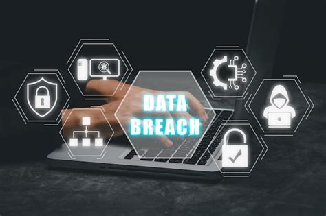 Premium Photo Data Breach Concept Person Hand Typing Keyboard On