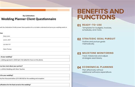 Wedding Planner Client Questionnaire Wedding Planner Process