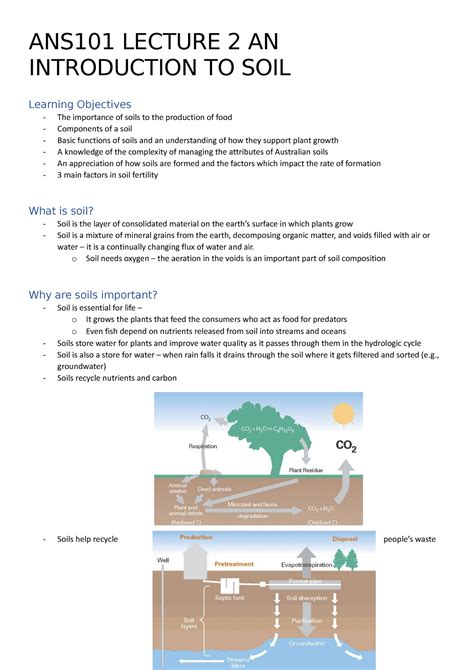Lecture Introduction TO SOIL ANS LECTURE AN INTRODUCTION TO SOIL Learning Objectives