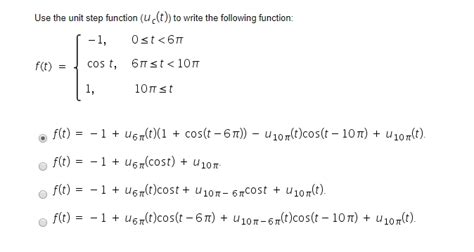 Solved Use The Unit Step Function Uc T To Write The Chegg Com